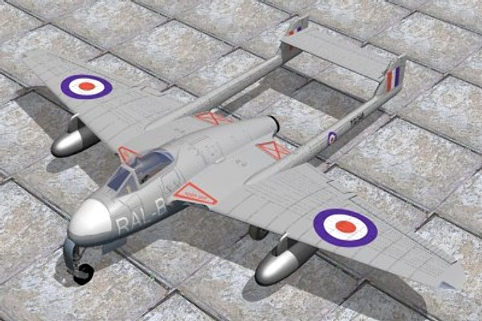haviland vampire jet fighter 3d max
