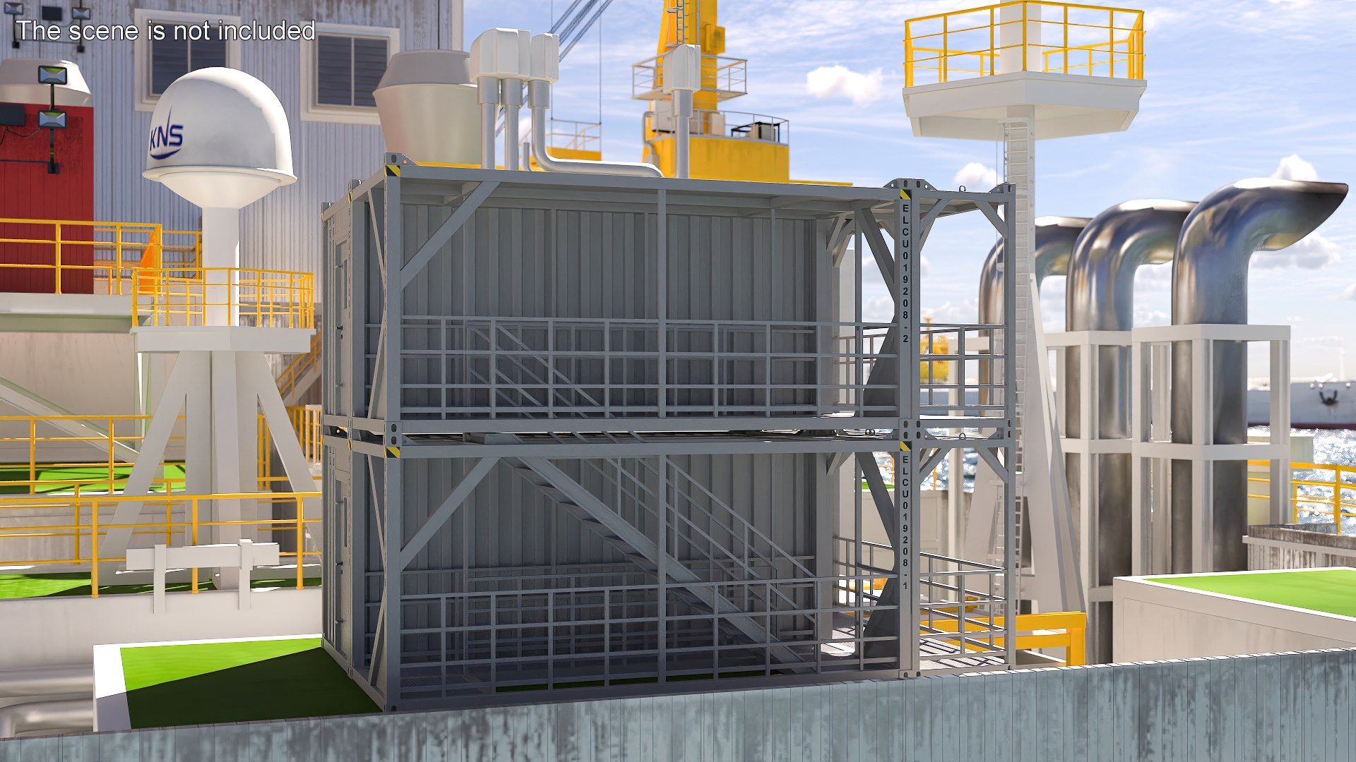 Combined Stair And Container Module Gray 3D Model - TurboSquid 2433449