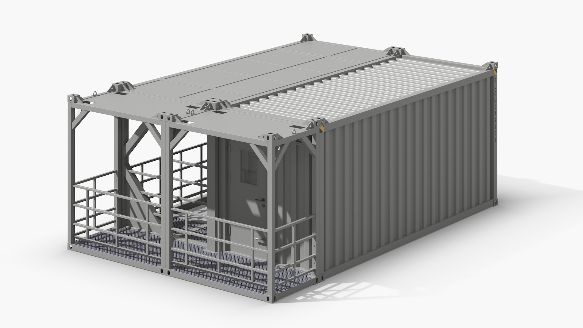 Combined Stair And Container Module Gray 3D Model - TurboSquid 2433449