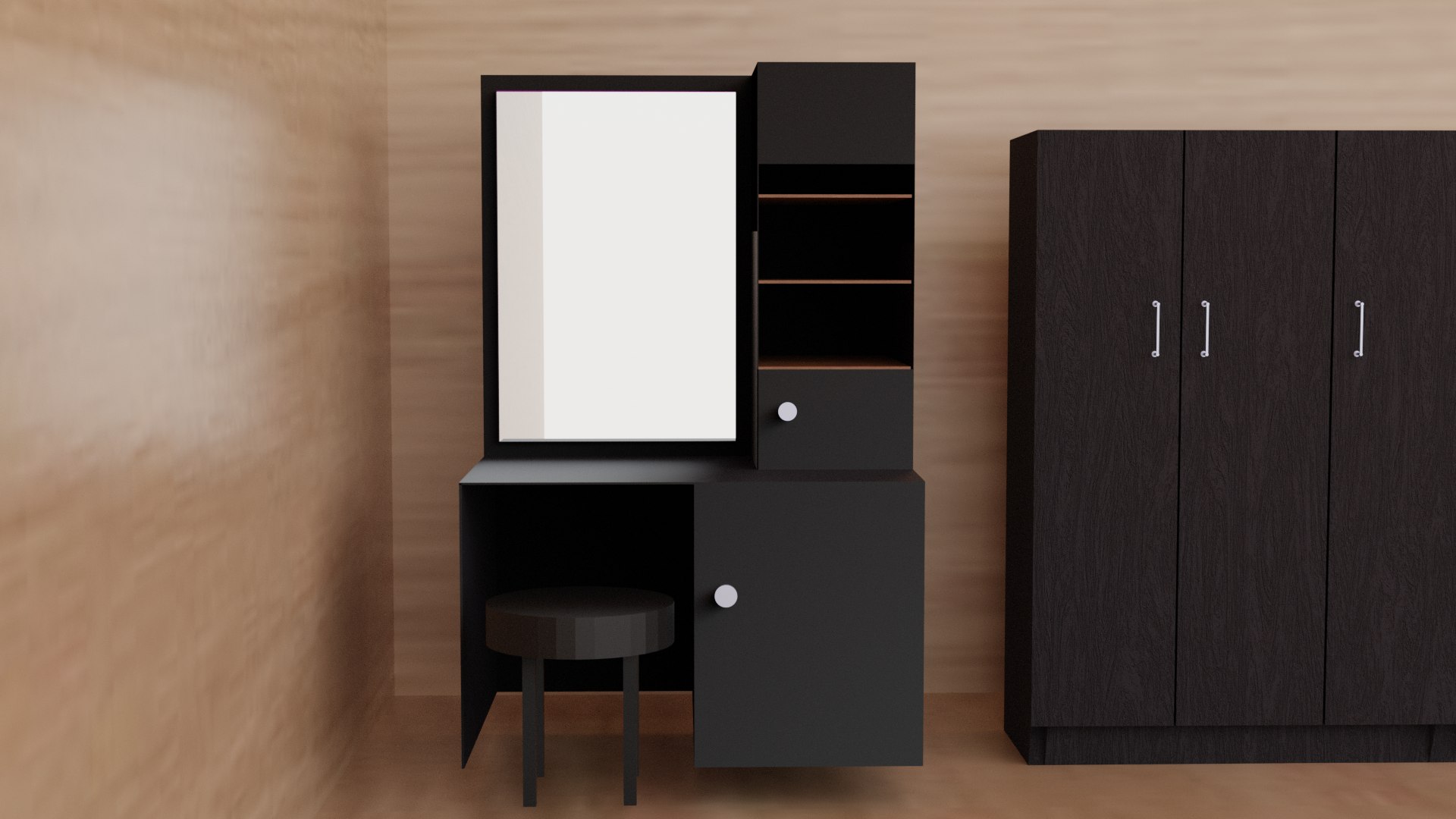 Low Poly Bedroom Set 3D Model - TurboSquid 2357343