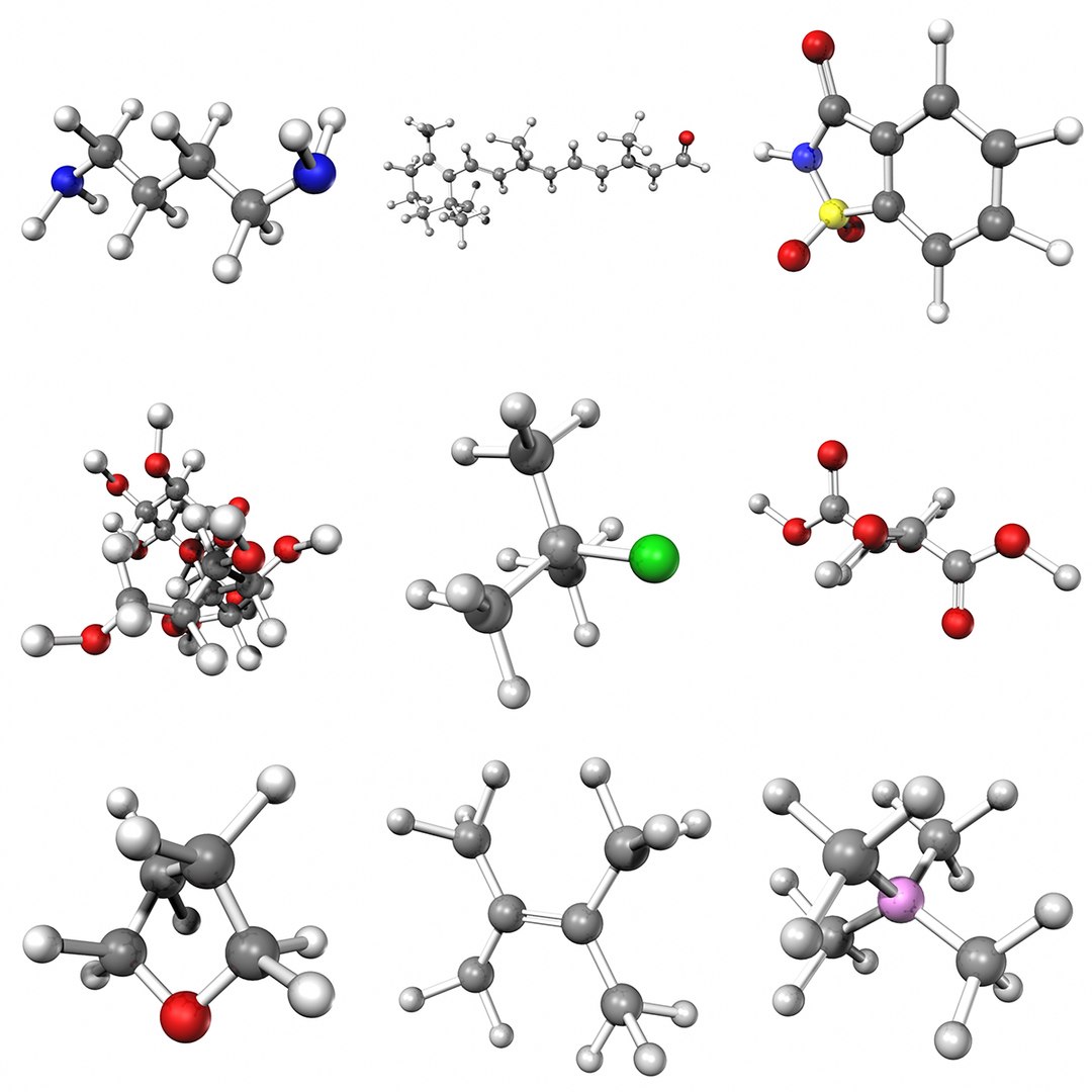 Molecules Acid 3d Obj
