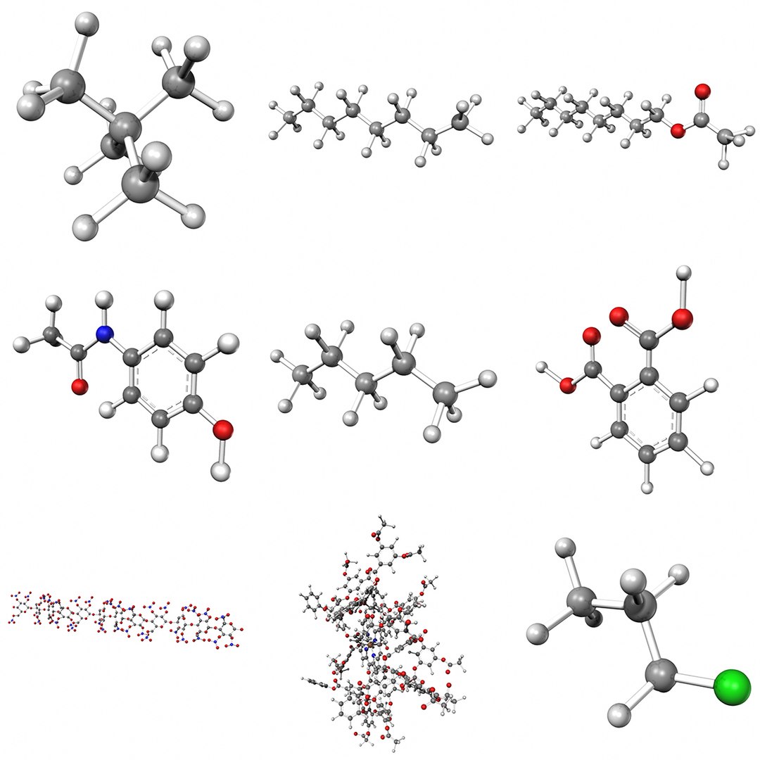 Molecules Acid 3d Obj