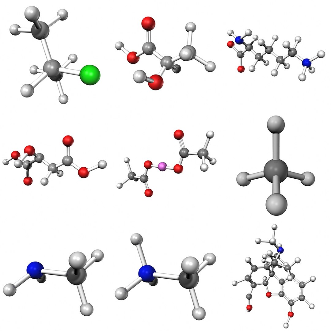 Molecules Acid 3d Obj