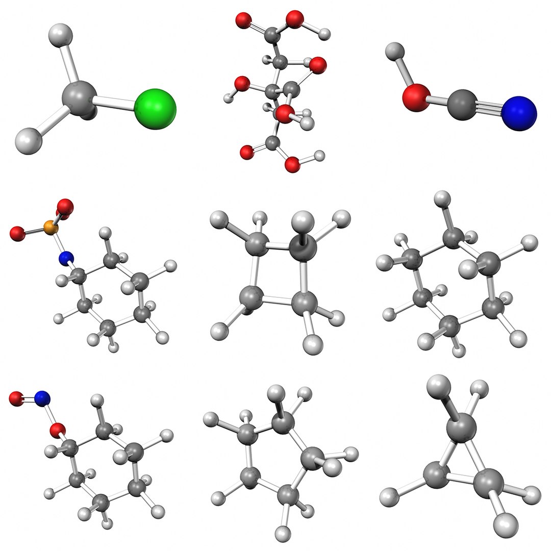Molecules Acid 3d Obj