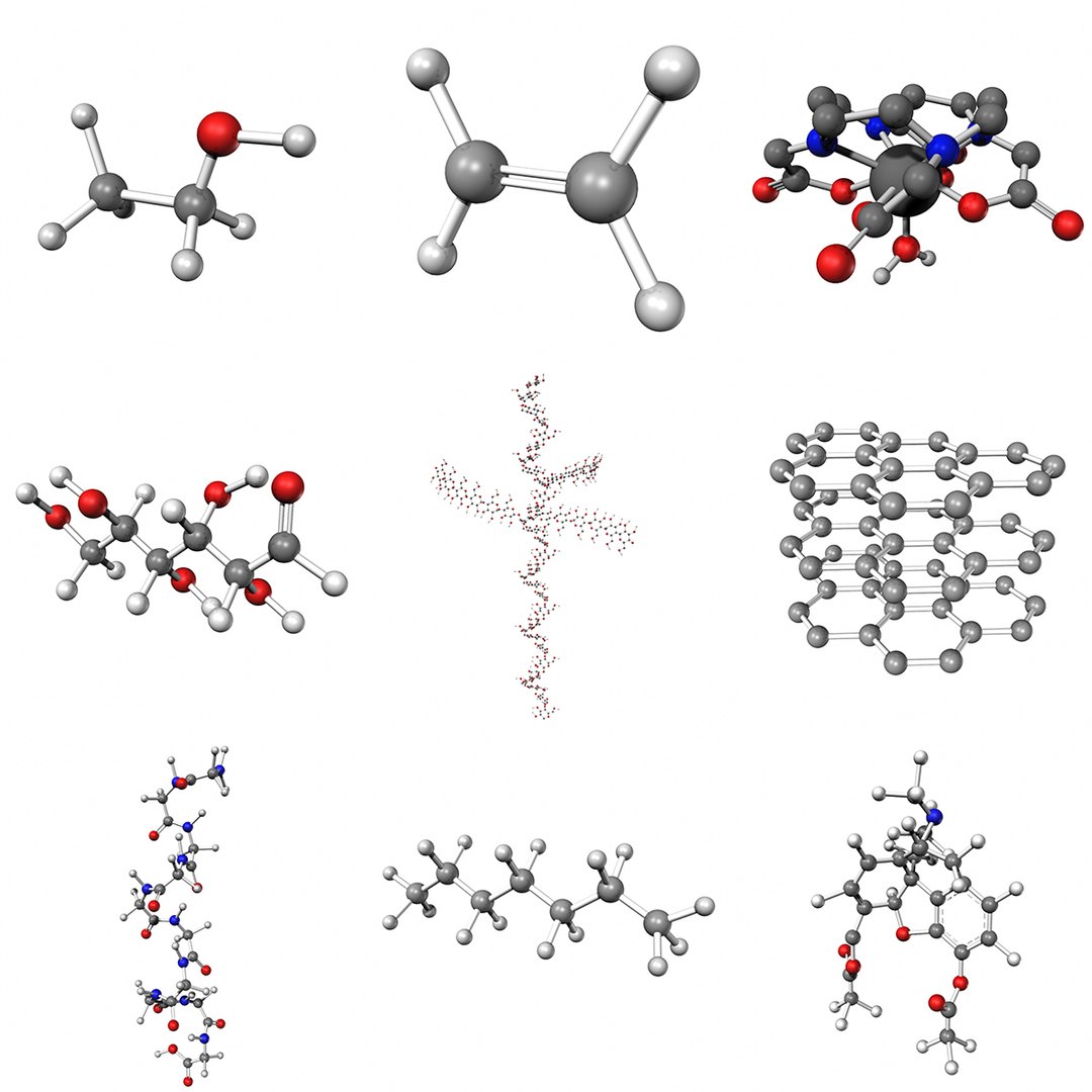 Molecules Acid 3d Obj
