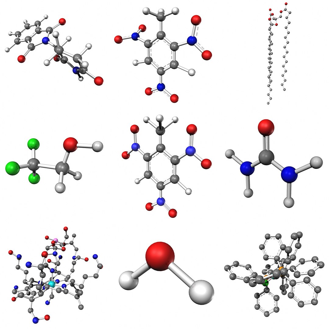 Molecules Acid 3d Obj