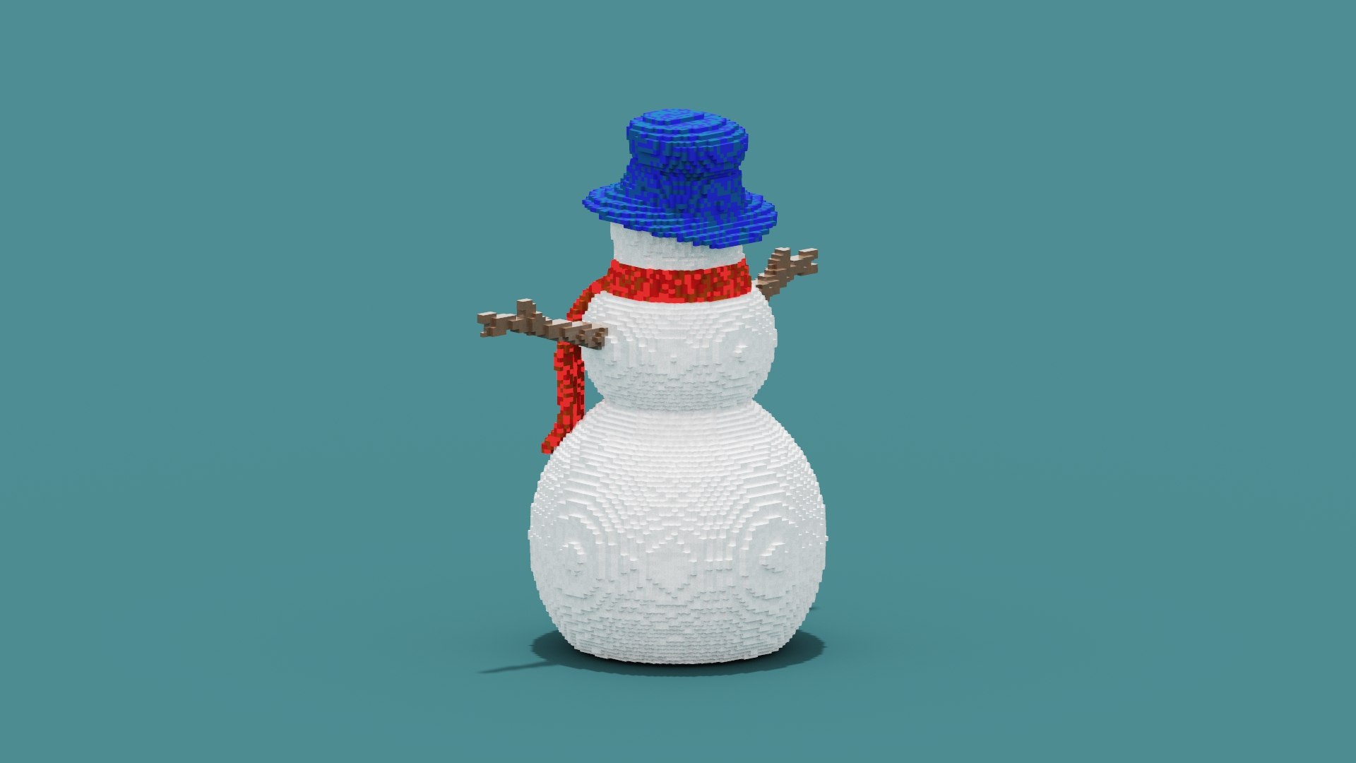 3D Voxel Snowman 3D Model Model - TurboSquid 1835419