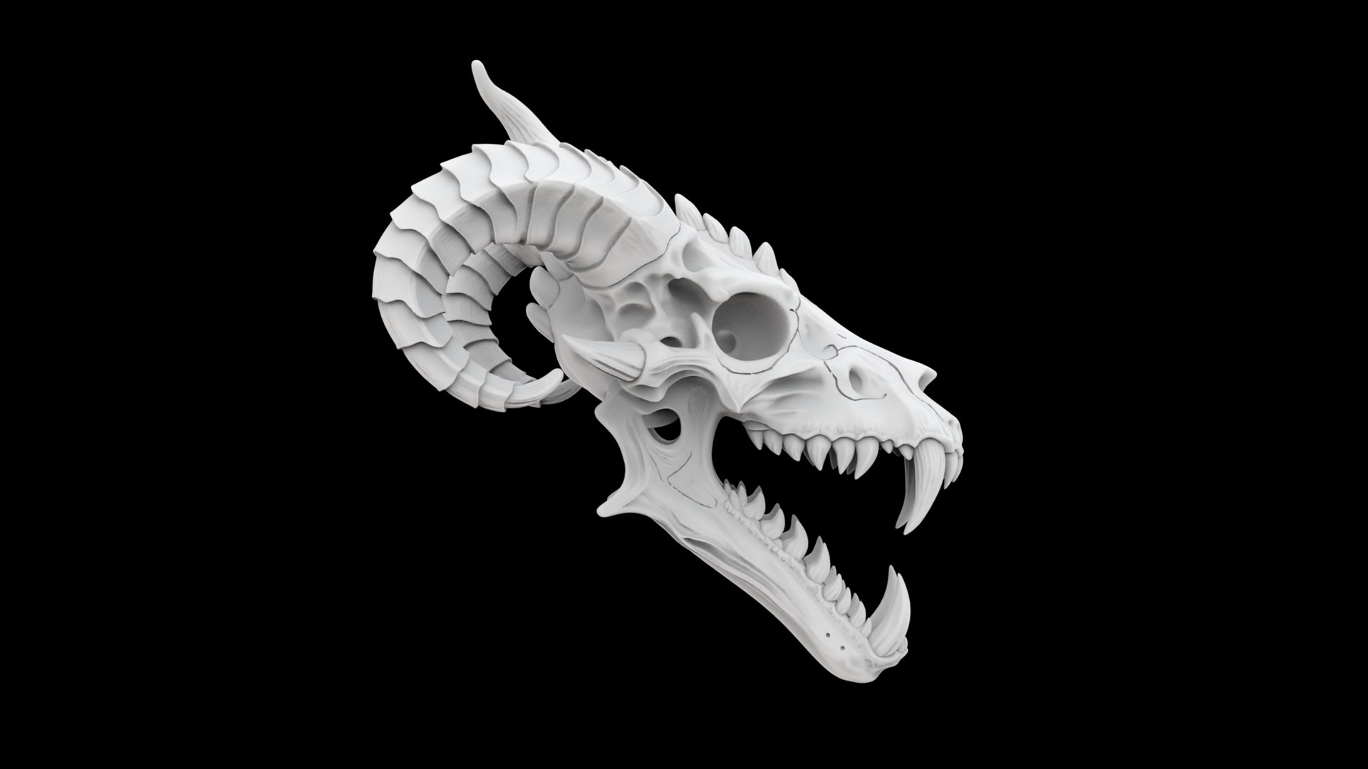 Dragon Skull 3D Print Model Mythical Bone Sculpture 3D Model ...