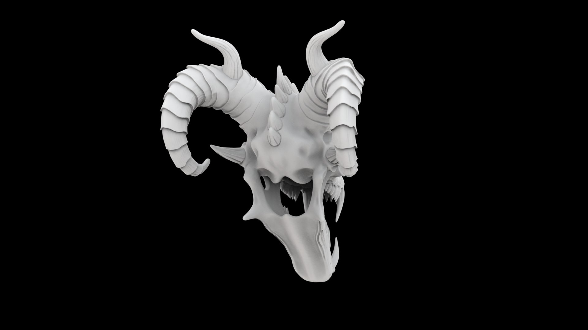 Dragon Skull 3D Print Model Mythical Bone Sculpture 3D Model ...