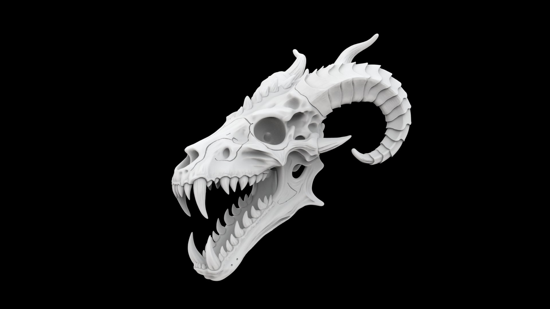 Dragon Skull 3D Print Model Mythical Bone Sculpture 3D Model ...