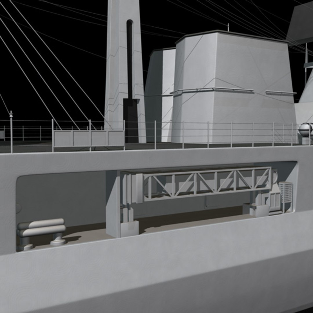 F124 Sachsen Class Frigates 3d Model