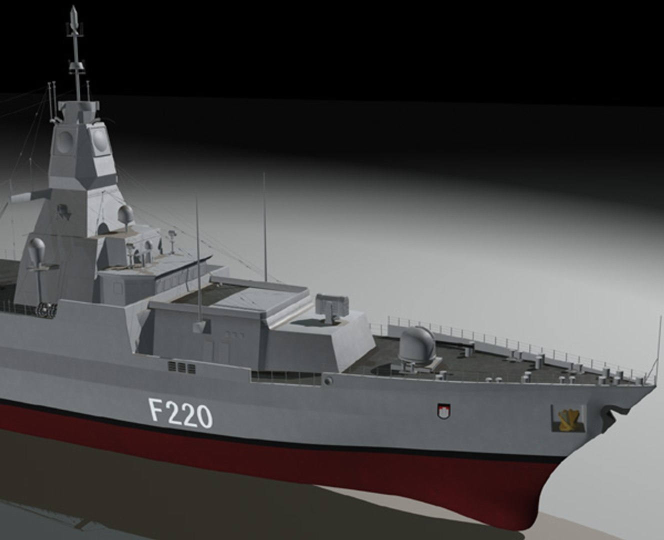 F124 Sachsen Class Frigates 3d Model