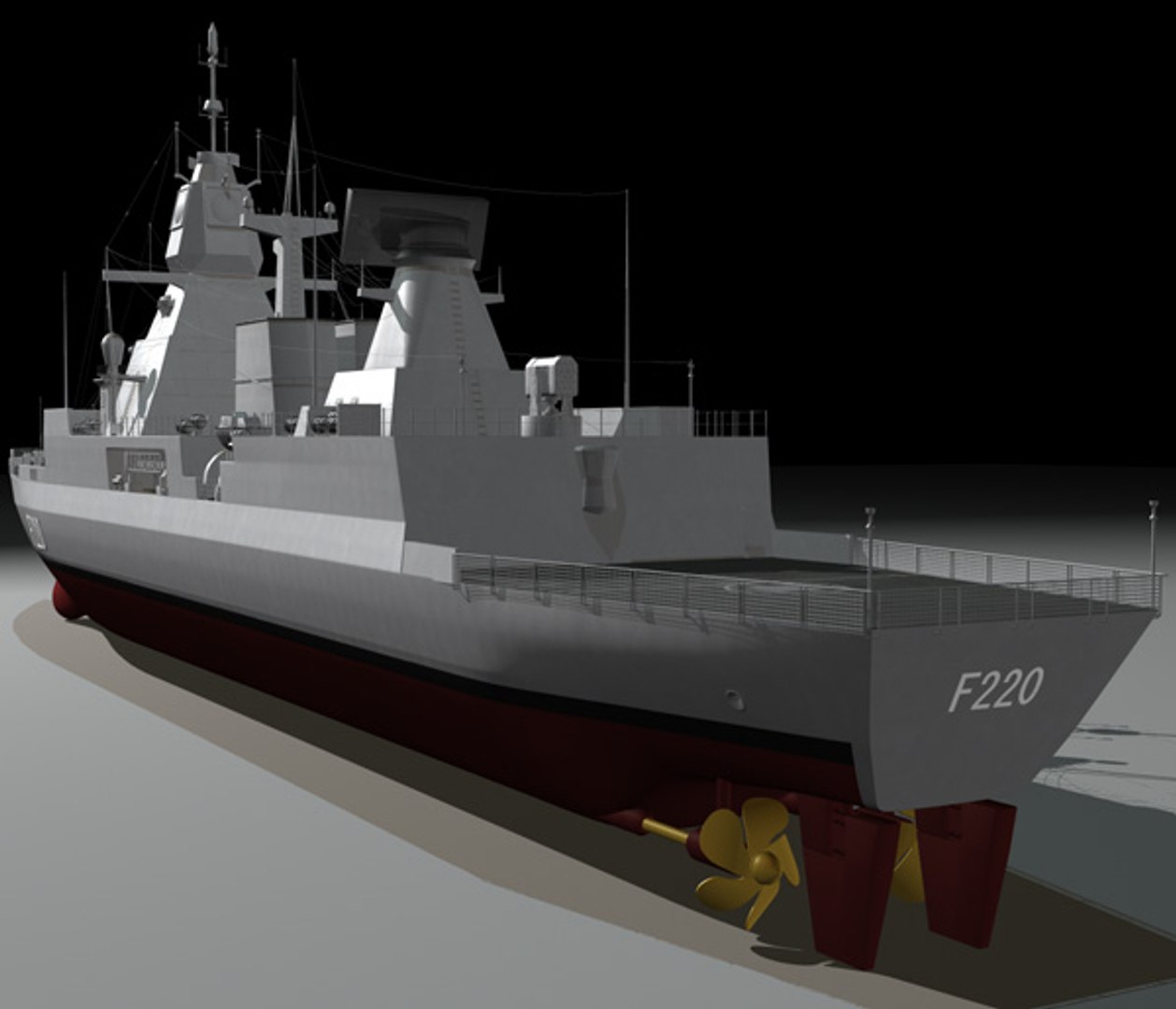F124 Sachsen Class Frigates 3d Model