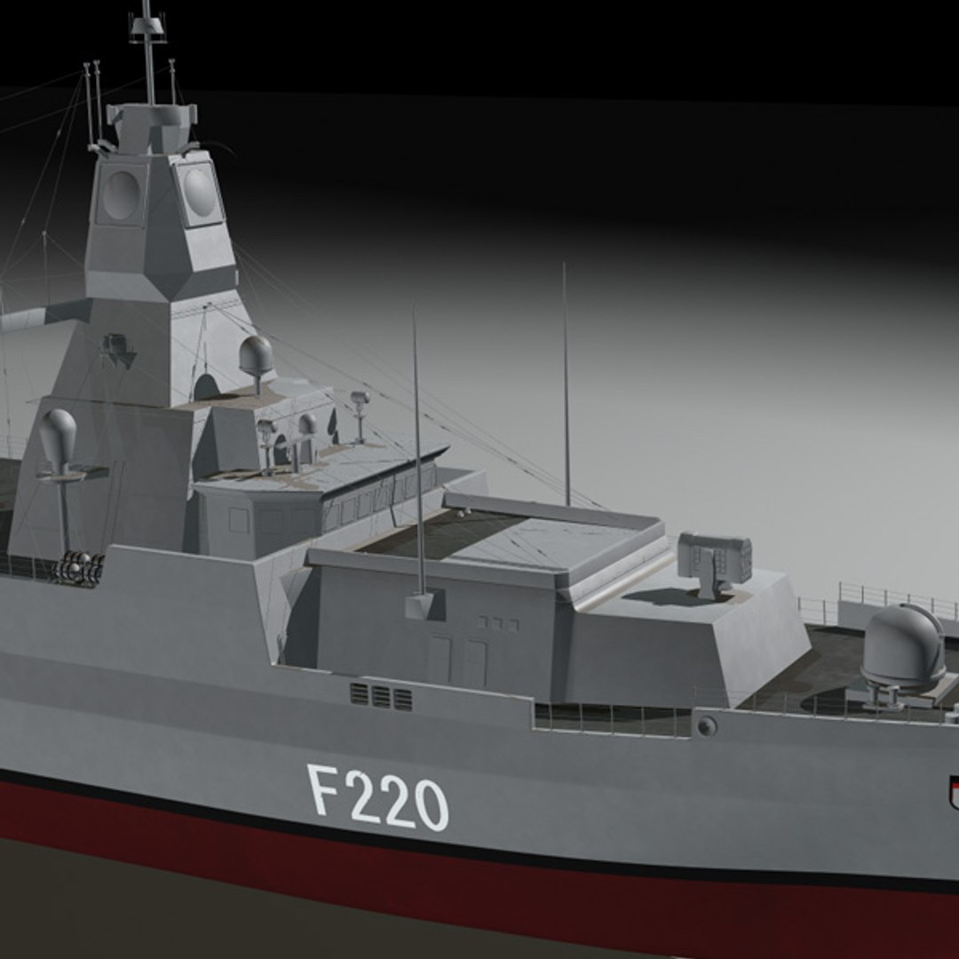 F124 Sachsen Class Frigates 3d Model