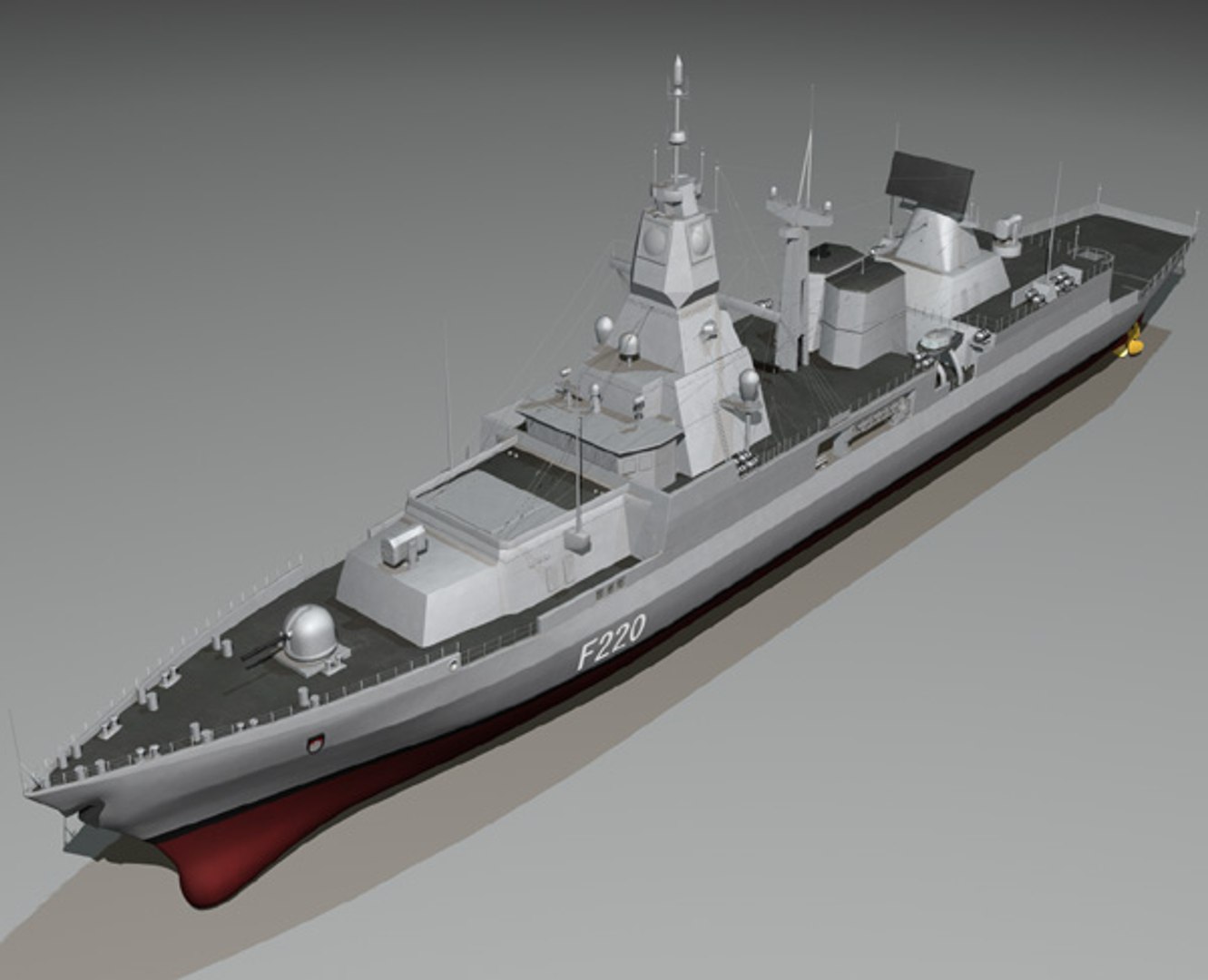 F124 Sachsen Class Frigates 3d Model