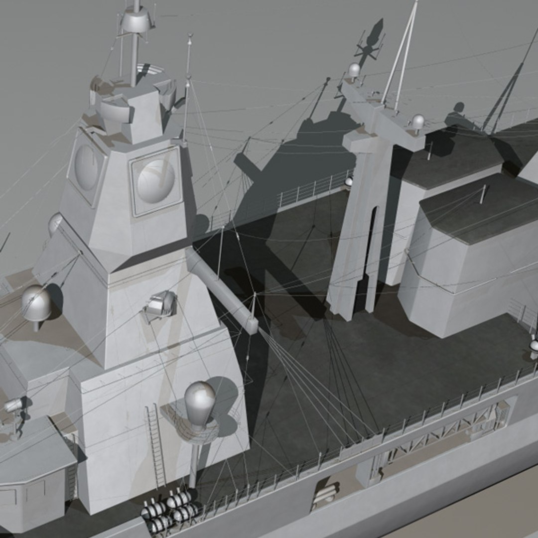 F124 Sachsen Class Frigates 3d Model