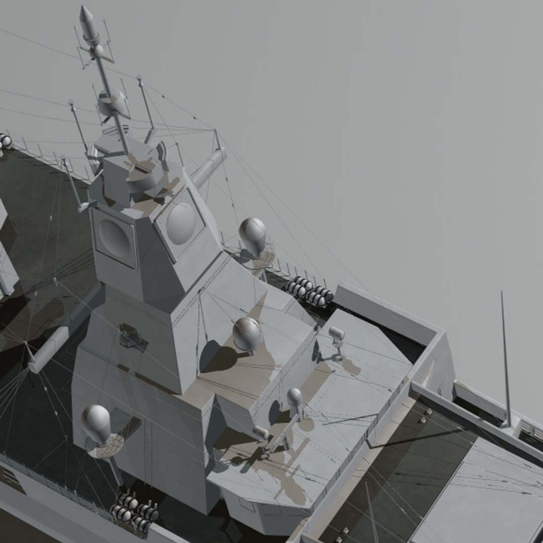 F124 Sachsen Class Frigates 3d Model