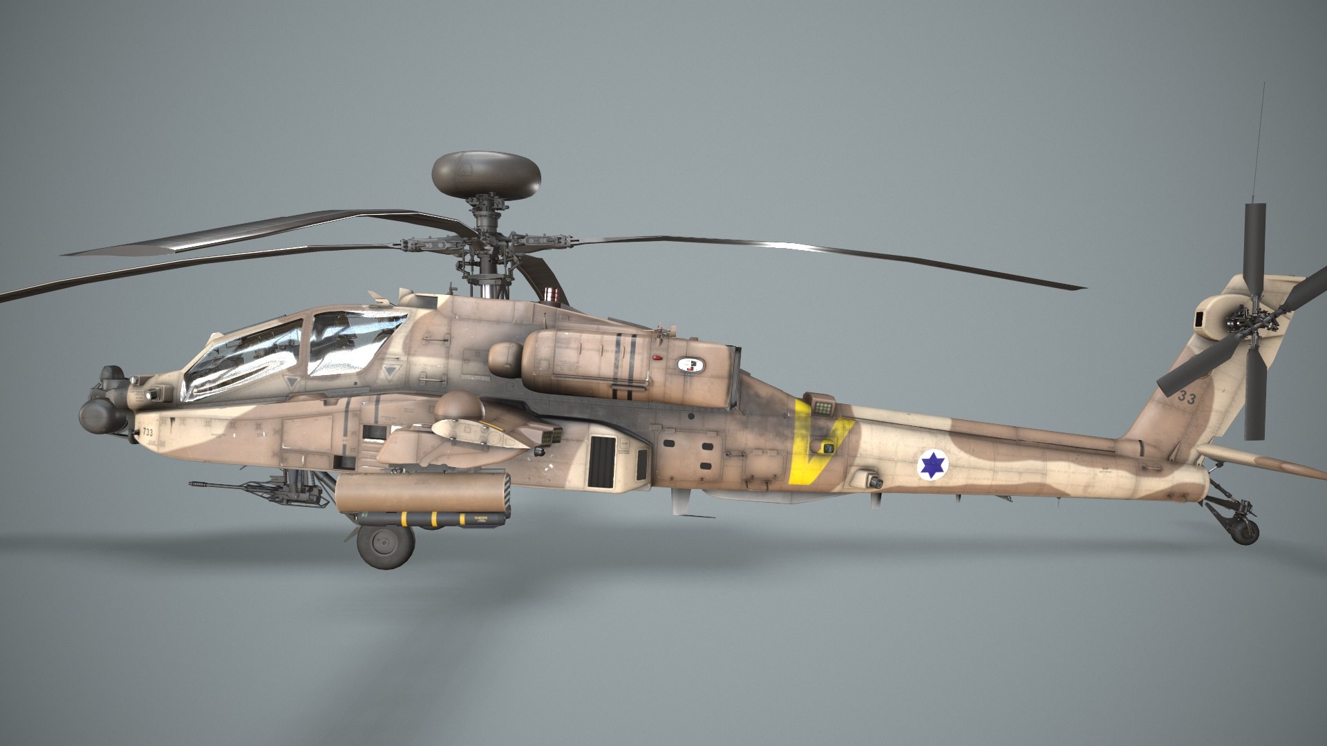 3D Apache AH-64D Israel Air Force Basic Animation Model - TurboSquid ...
