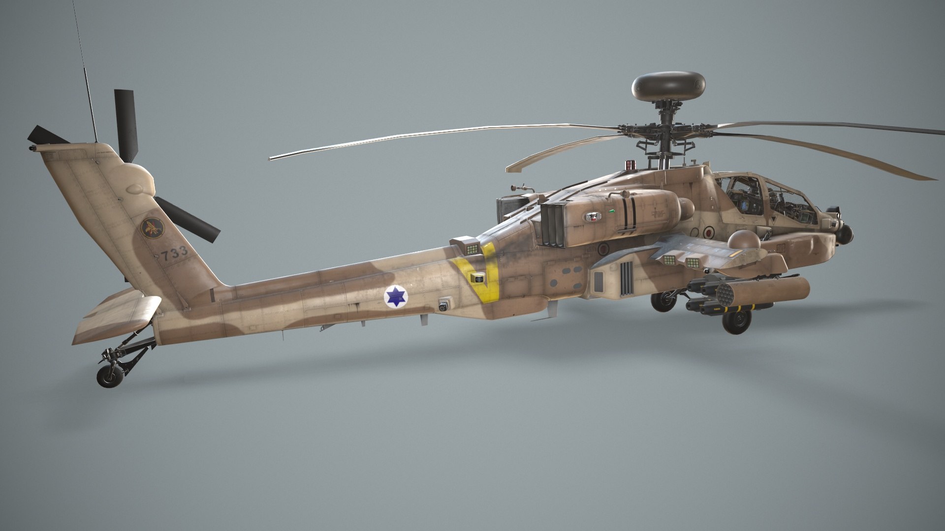 3D Apache AH-64D Israel Air Force Basic Animation Model - TurboSquid ...