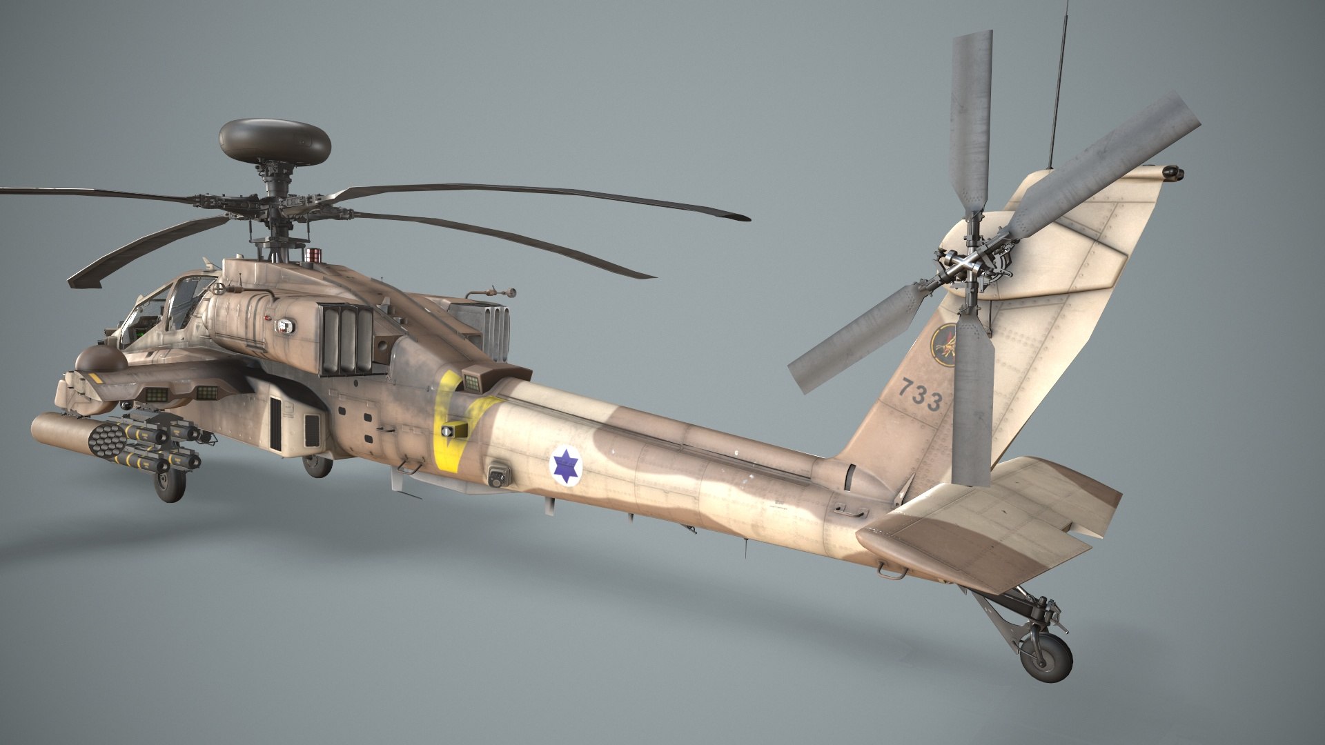 3D Apache AH-64D Israel Air Force Basic Animation Model - TurboSquid ...