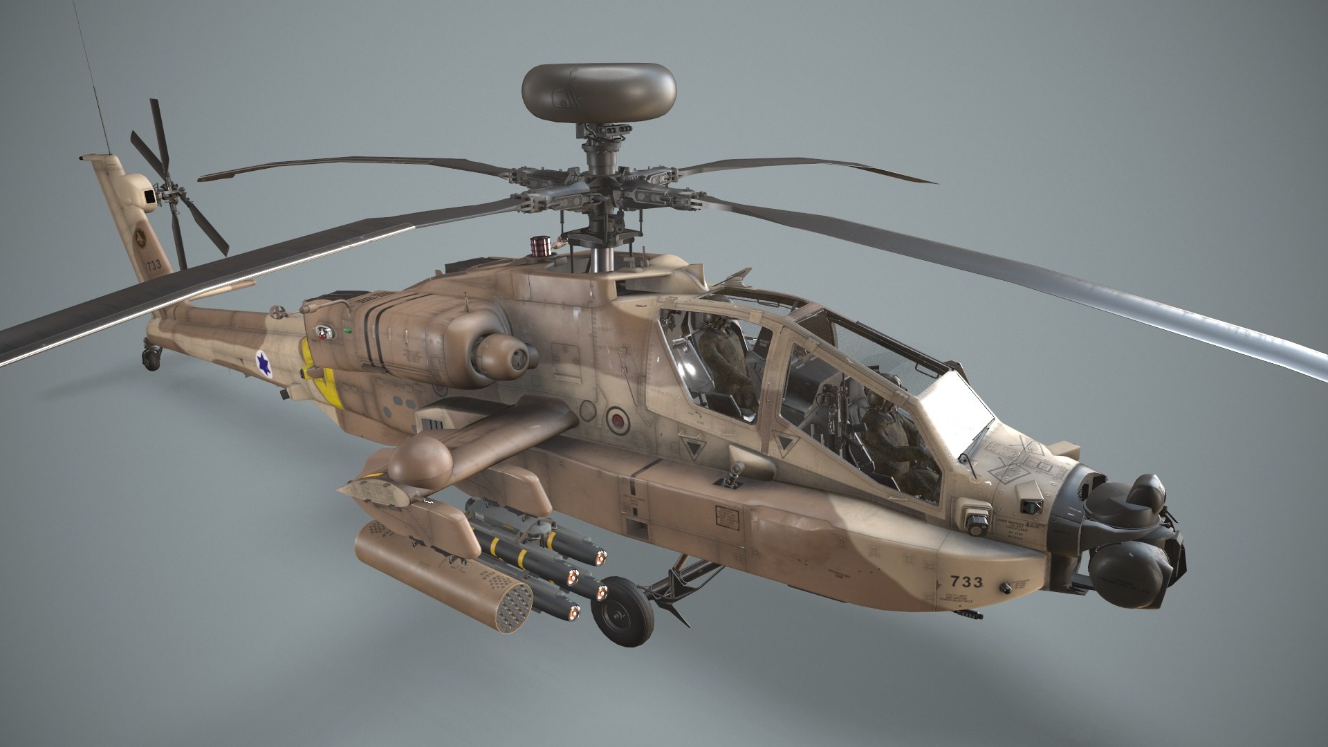 3D Apache AH-64D Israel Air Force Basic Animation Model - TurboSquid ...