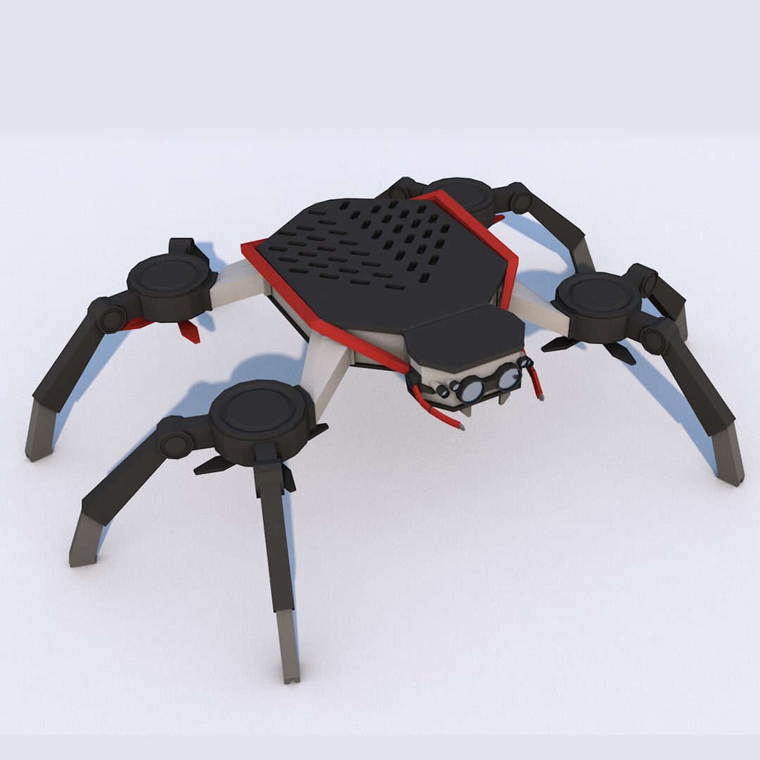3D Skyrocket Spider Drone - Game Ready Model - TurboSquid 2228872