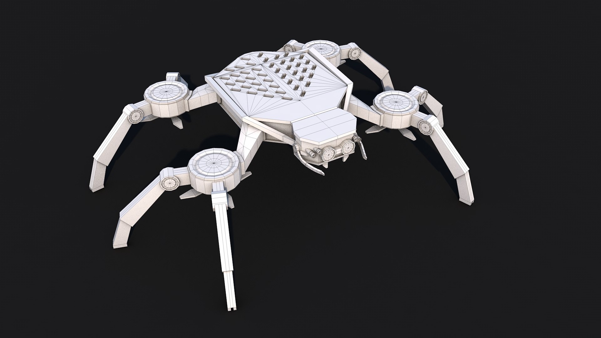 3D Skyrocket Spider Drone - Game Ready Model - TurboSquid 2228872