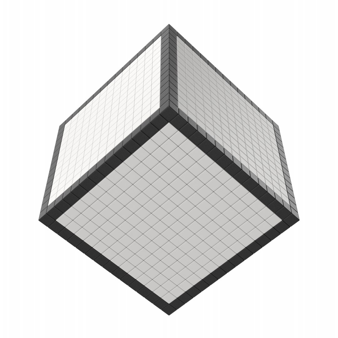 3D Puzzle Cube Black White - TurboSquid 2229062