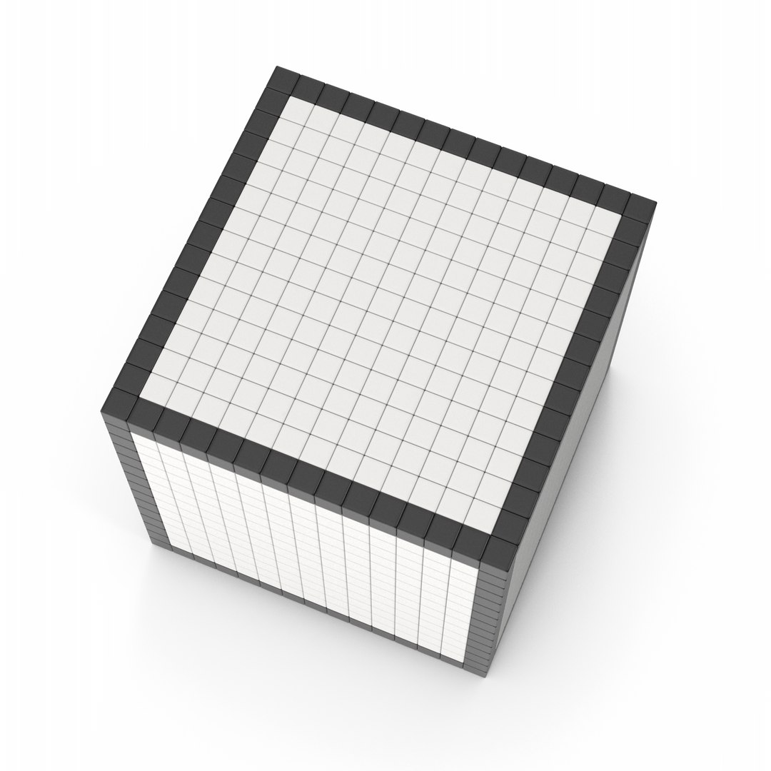 3D Puzzle Cube Black White - TurboSquid 2229062