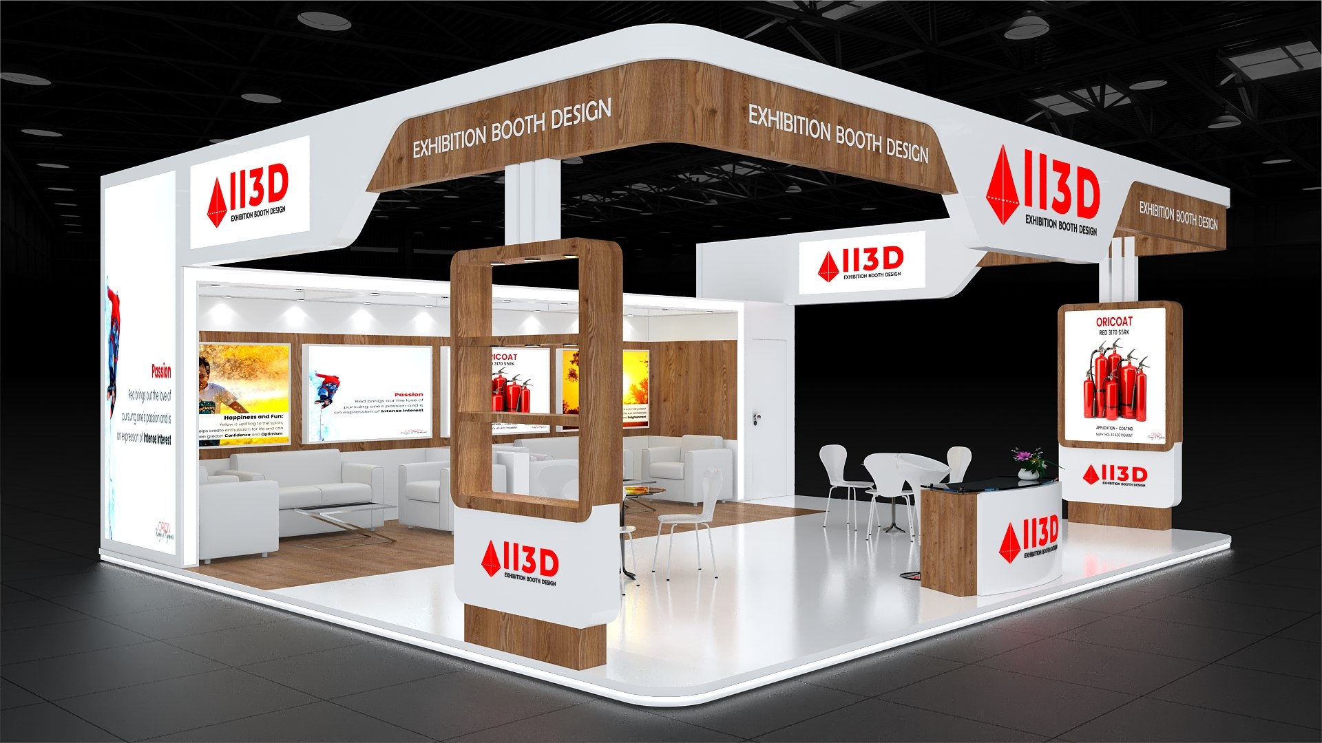 3D Exhibition Stand Stall Three Side Open 8X7 - TurboSquid 2162892