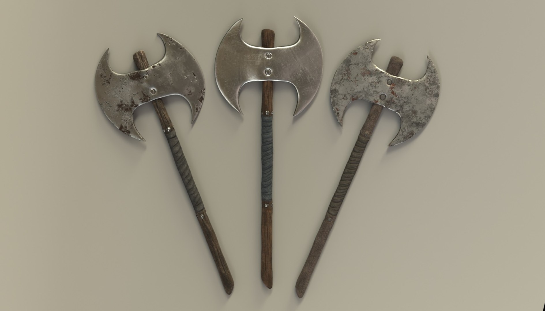 3d Double Axe Model