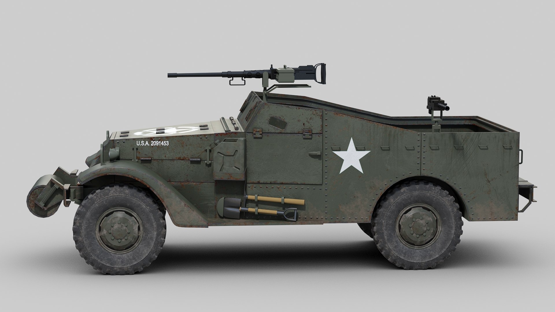Ww2 M3a1 Scout Car 3D Model - TurboSquid 1558120