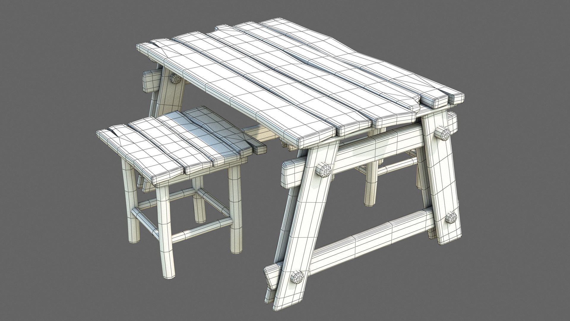 Medieval Table And Bench 3 - 8K PBR Textures Model - TurboSquid 2008587