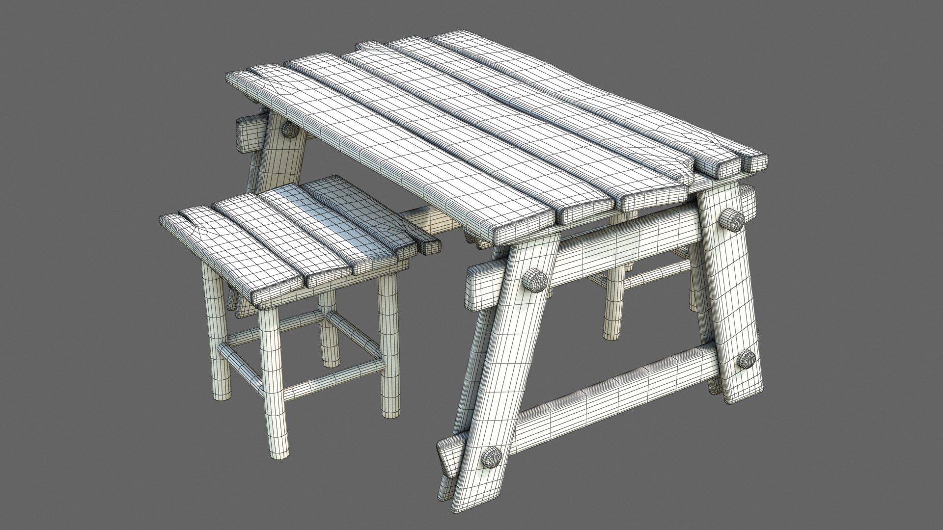 Medieval Table And Bench 3 - 8K PBR Textures Model - TurboSquid 2008587