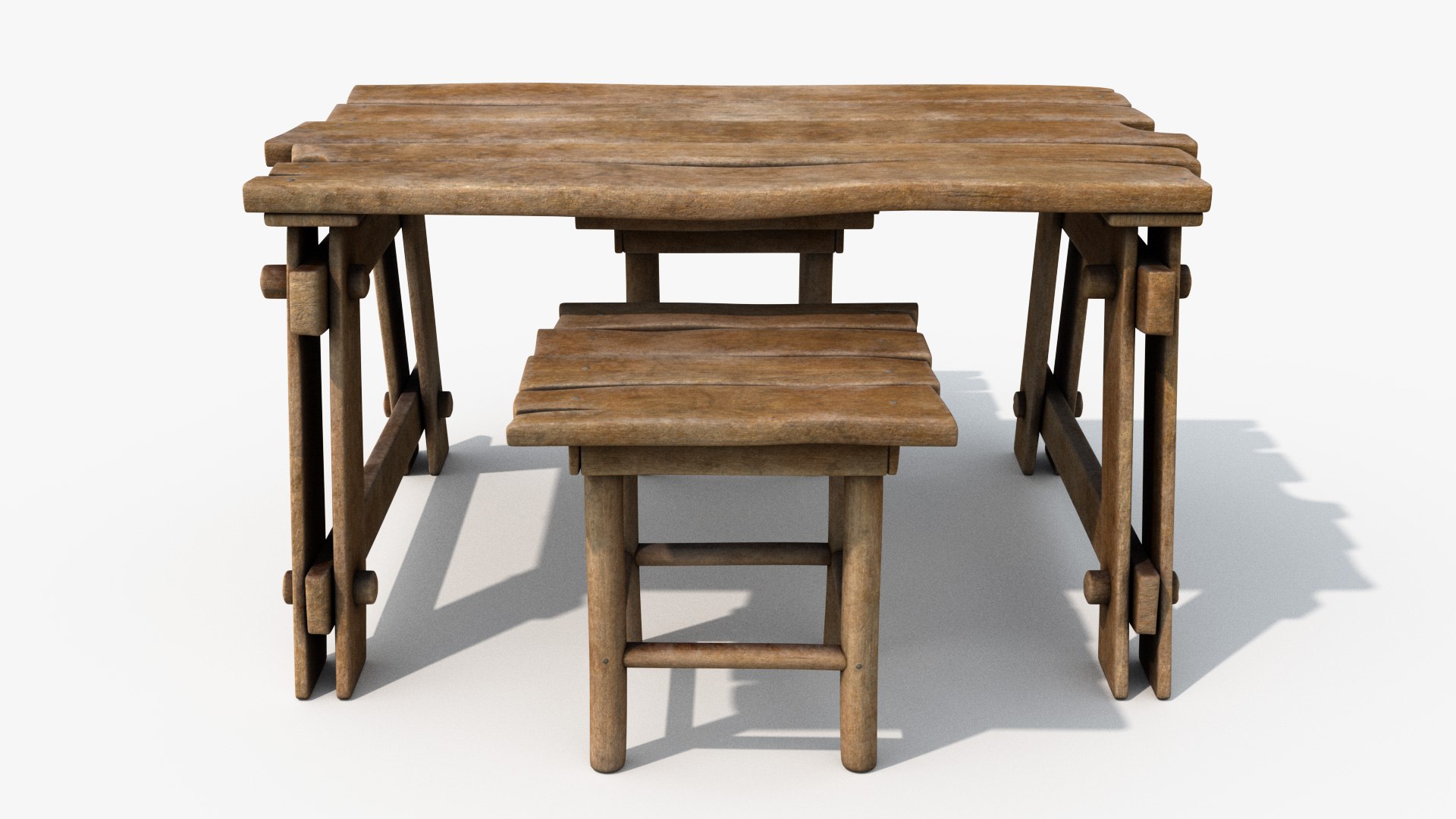 Medieval Table And Bench 3 - 8K PBR Textures Model - TurboSquid 2008587
