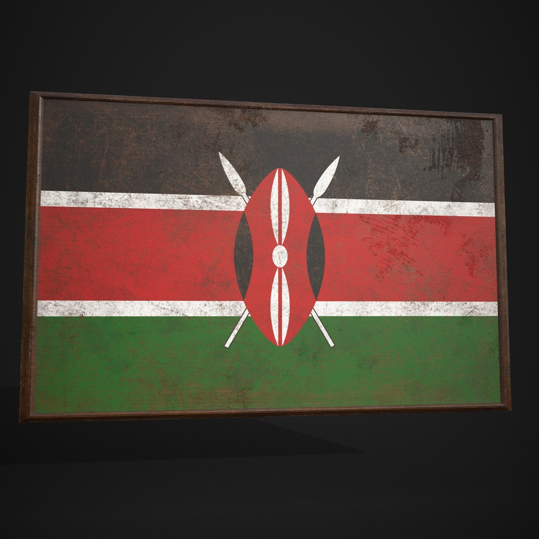 Old Picture Frame With Kenya Flag - Game Ready PBR Low-poly 3D Model 3D ...