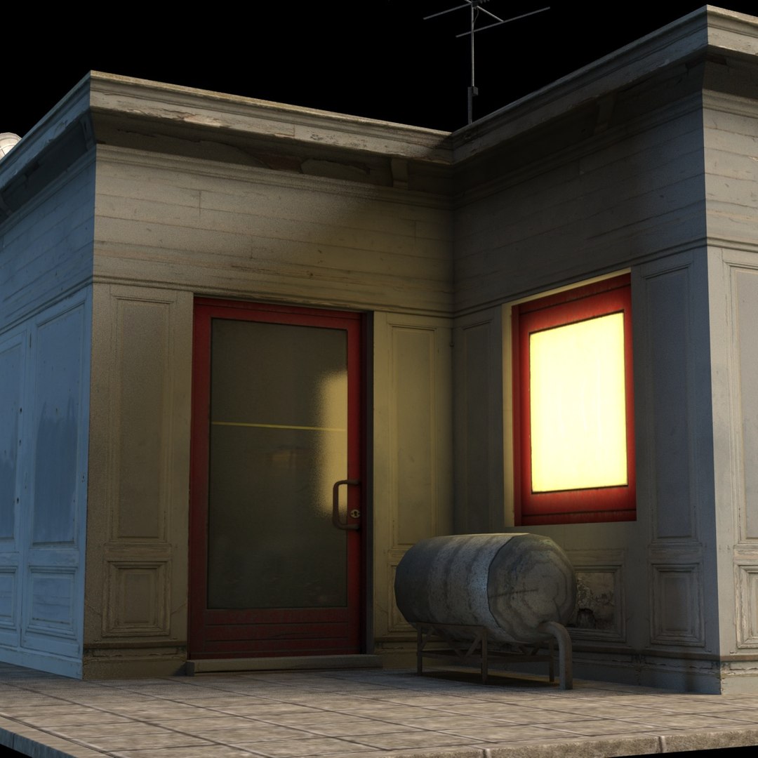 3d Model Small Store Building Roof