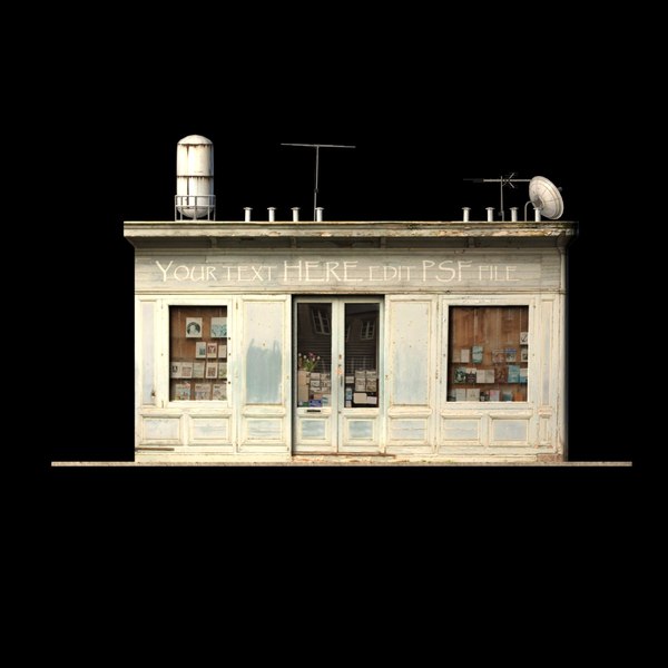 3d model small store building roof