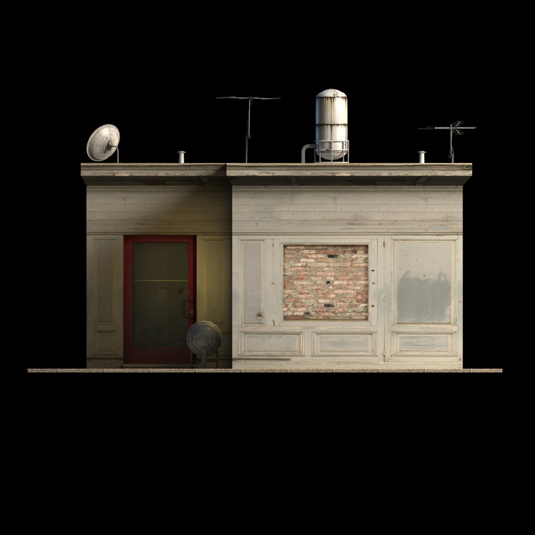 3d Model Small Store Building Roof
