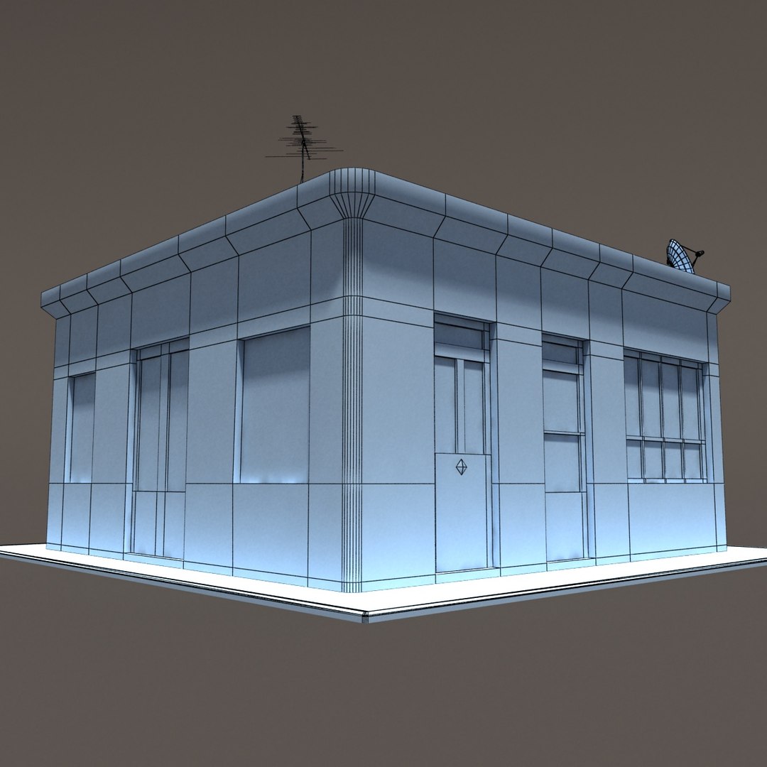 3d Model Small Store Building Roof