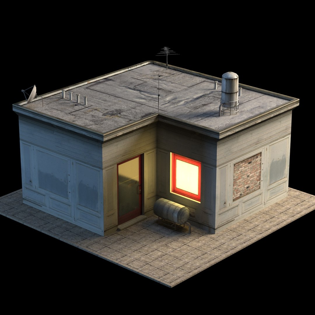 3d Model Small Store Building Roof