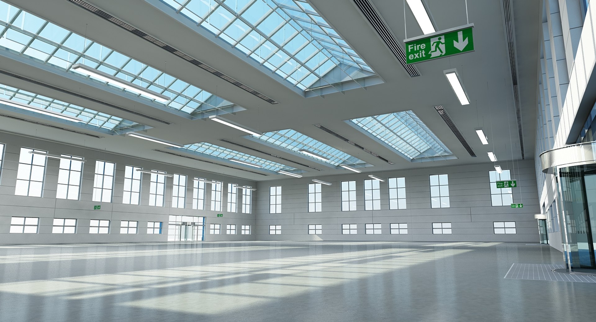 Large Architectural Interior Building 3d Obj