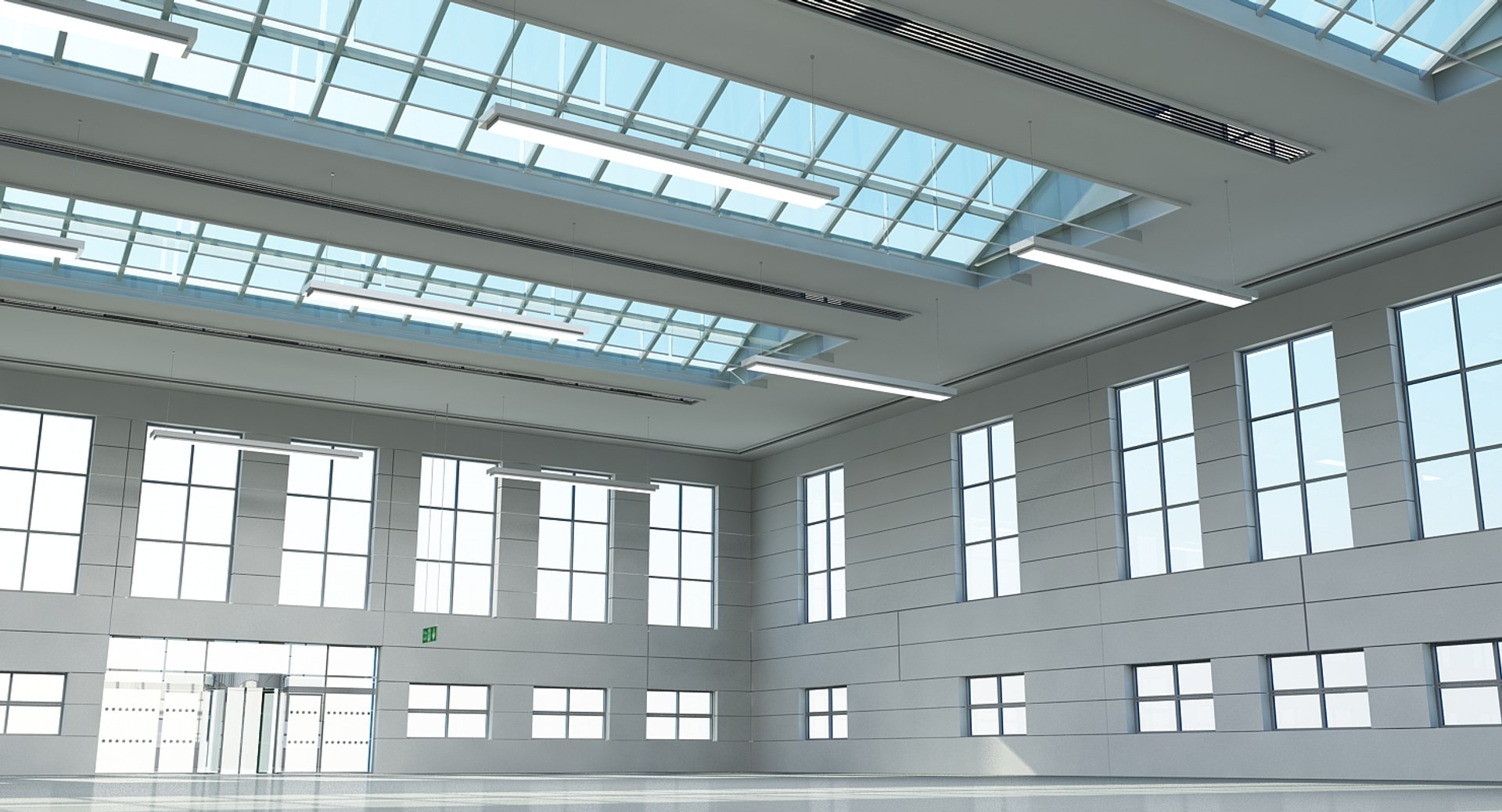 Large Architectural Interior Building 3d Obj