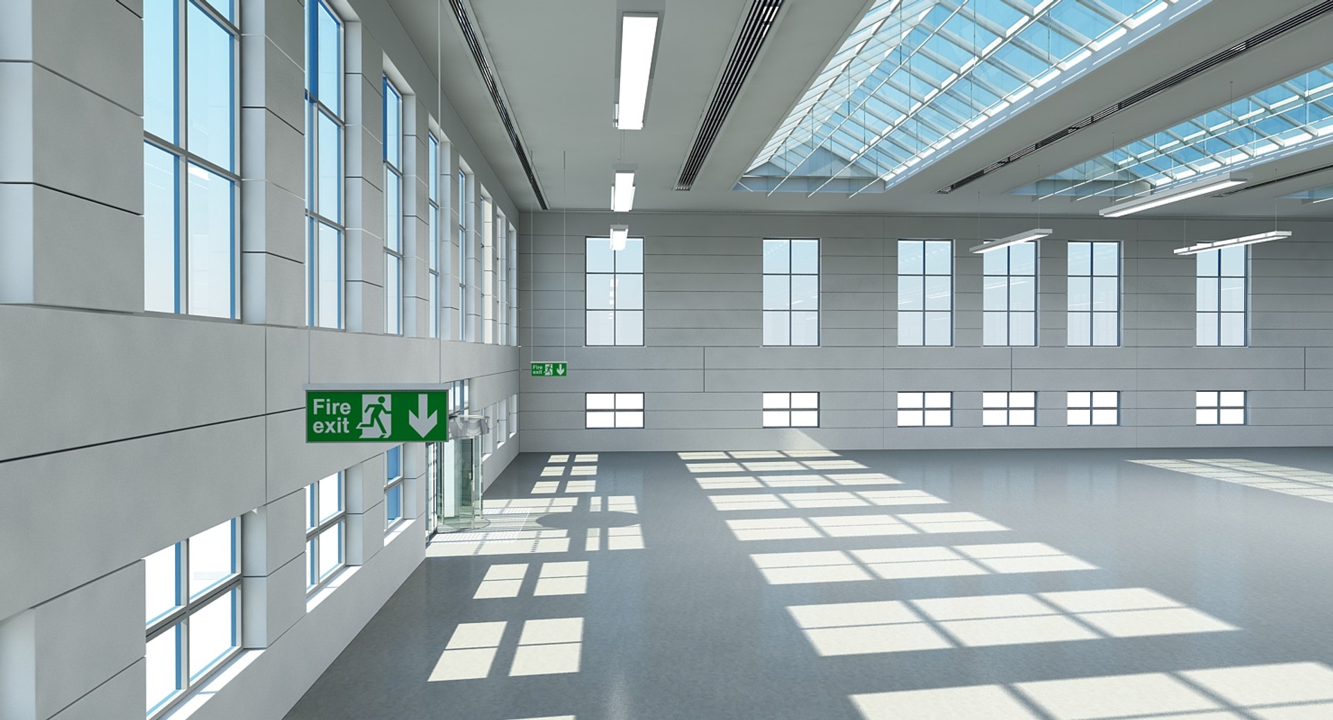 Large Architectural Interior Building 3d Obj
