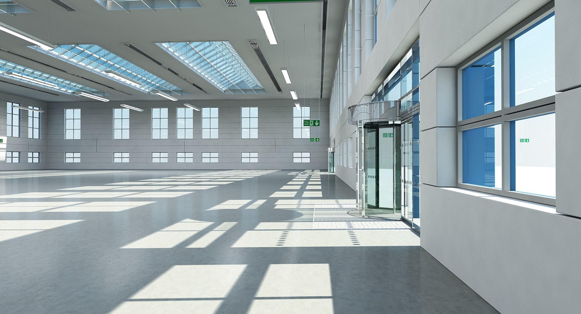 Large Architectural Interior Building 3d Obj