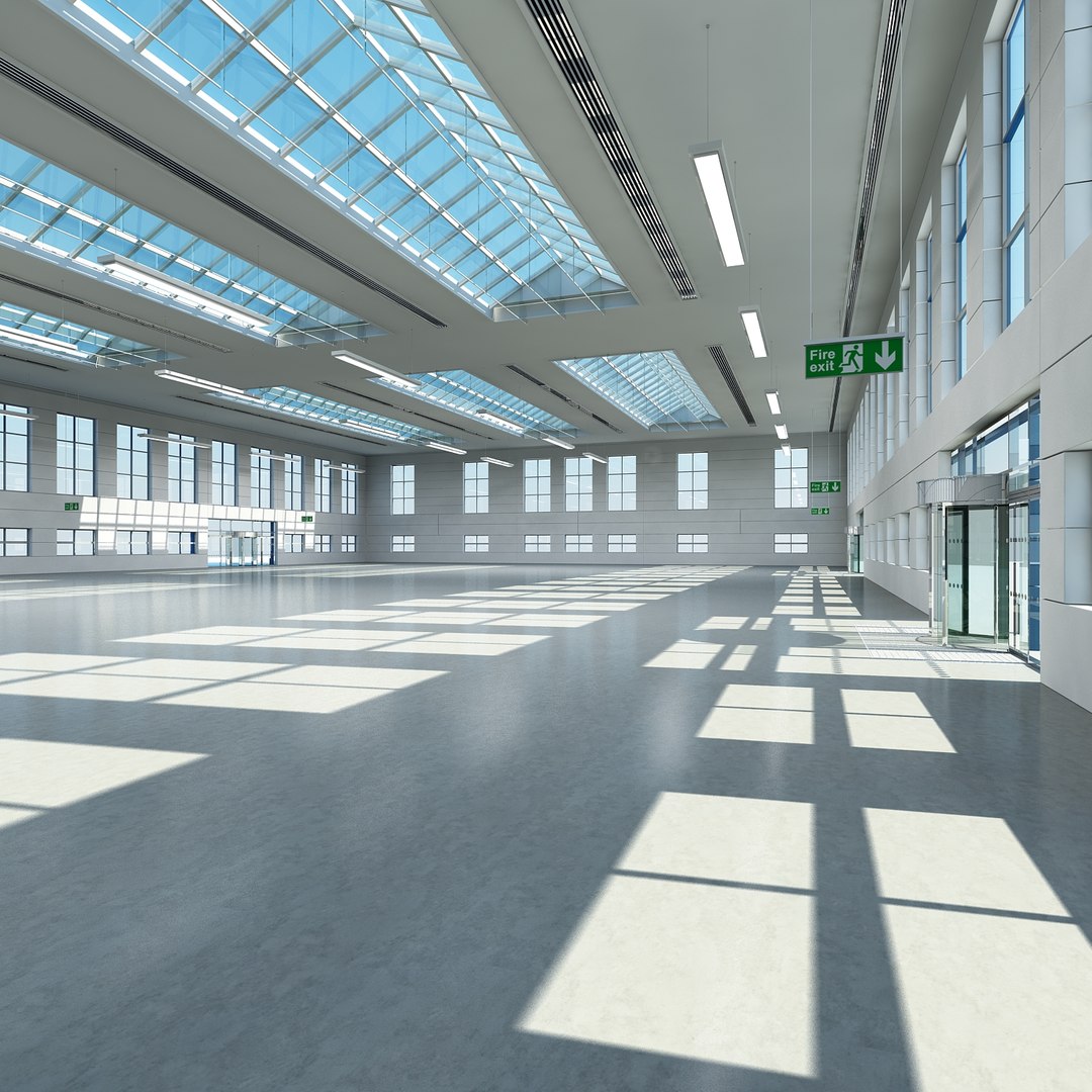 Large Architectural Interior Building 3d Obj