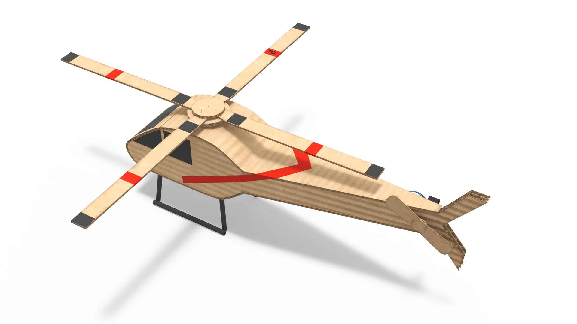 3D Model Cardboard Helicopter - TurboSquid 2217118