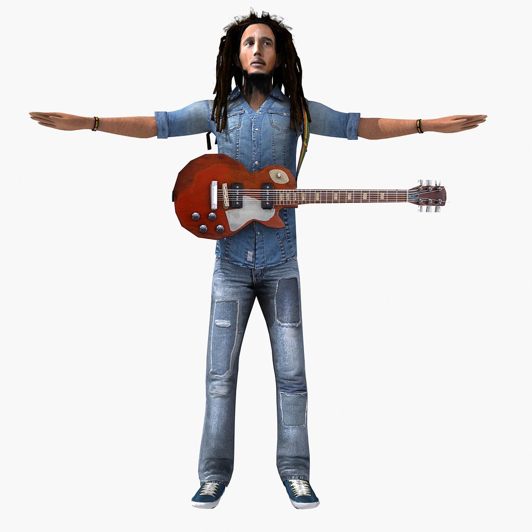 3d Rigged Bob Marley Model