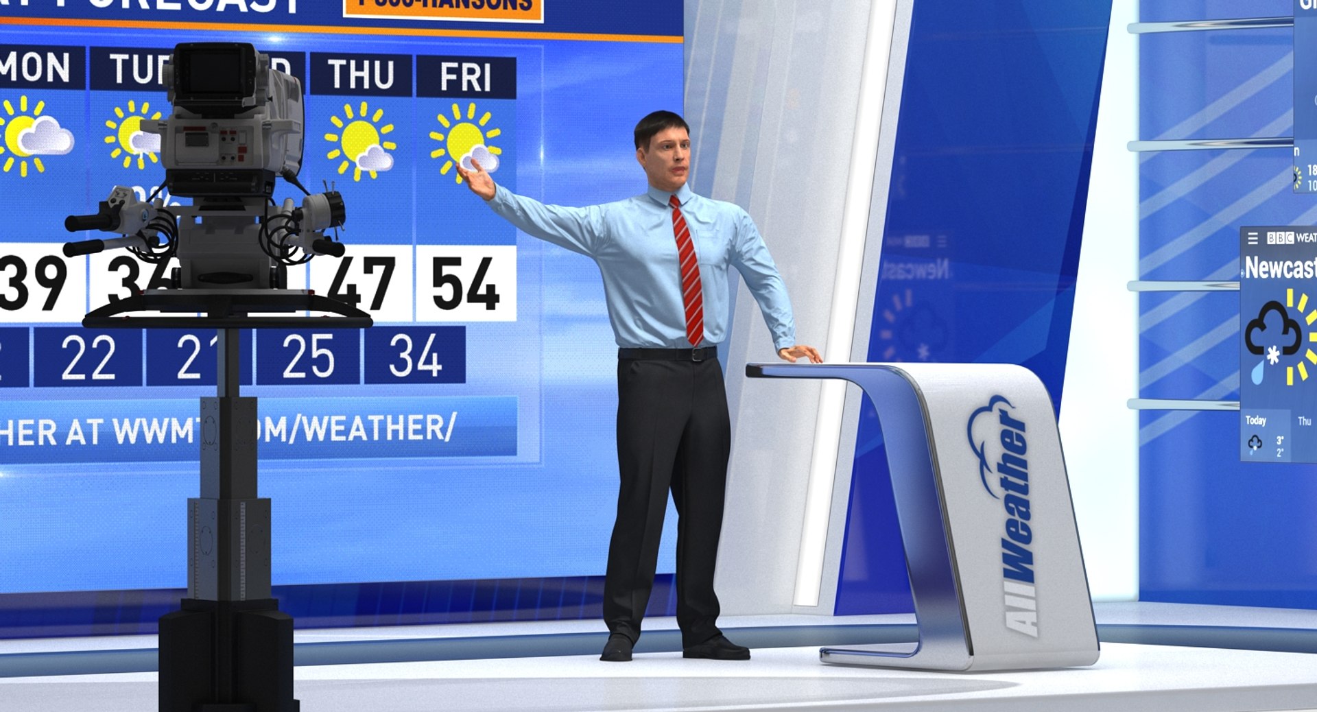 3D weather studio tv cameras - TurboSquid 1284636