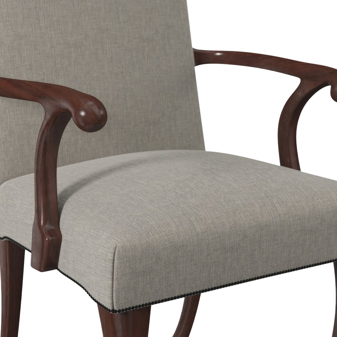 3D Queen Anne Camelback Elbow Highback Chair Model - TurboSquid 2120314